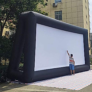 fitnessandfun 33' Huge Inflatable Movie Screen Outdoor Incl Blower - Seamless Front and Rear Projection - Portable Blow Up Projector Screen for Churches, Grand Parties, Backyard Pool Fun(33 feet)