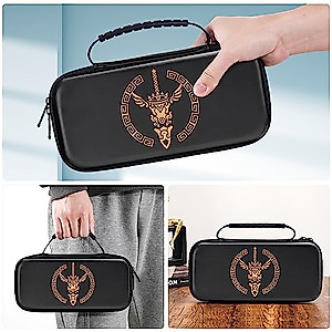 MoKo Carrying Case for Nintendo Switch OLED/Nintendo Switch, Hard Shell Travel Carry Case w/10 Games Slots, Zelda Switch Case for Zelda Tears of the Kingdom & Nintendo Switch Accessories, Black Golden