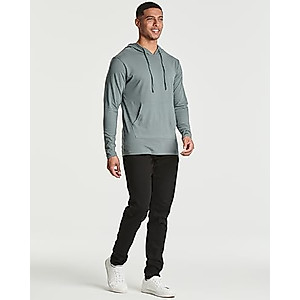 3 Pack: Men’s Cotton Lightweight Hoodie Long Sleeve Hooded T Shirt Sweatshirt French Terry Casual Performance Active Athletic Workout Gym Quick Dry Fit Jersey Pullover UPF 50 Outdoor-Set 3,L