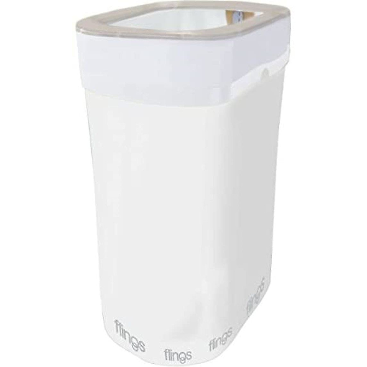 Flings® Bin Disposable Trash Can for Parties - 13 Gallon Plastic Pop Up Garbage Can (1 Pc) Perfect Solution for Waste at Events and Parties - White