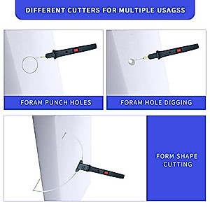 QXCSF Foam Cutter, 18W Styrofoam Cutter, Electric Foam Cutting Tool with LED Display, 3 in 1 Foam Carving Knife Kit for Foam Cutting, Hole Digging, Detail Handing
