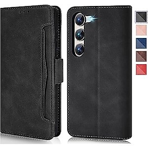 Compatible with Samsung Z Fold 5 Case 360 Full Protective Cover Z Fold 5 Wallet Case Hybrid PC All-Inclusive Shockproof Case Galaxy Z Fold 5 Phone Case Kickstand 5G/7.6'' (Black)