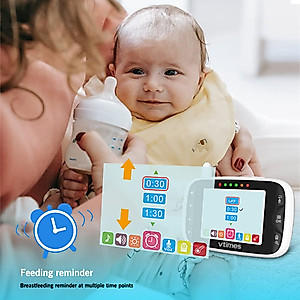 VTimes Video Baby Monitor with Camera and Audio, 3.2" Color LCD Scree, Remote Pan-Tilt-Zoom, Baby Monitor Camera, Infrared Night Vision, Temperature Display, Lullaby, Two Way Audio and VOX Mode