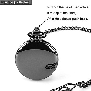 Personalized Gunmetal Pocket Watch with Gold Dial Custom Engraved Free with Gift Box - Ships from USA