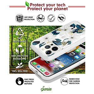 Sonix Phone Case for iPhone 13 Pro | 10ft Drop Tested | White Flower with Gold Foil | Delilah