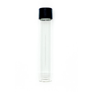 Glass Preroll Vials with Child Resistant Cap - 120mm Glass Tube (6, Black)