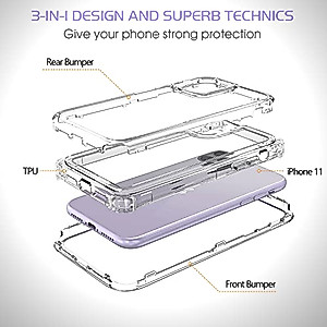 Megalucky for iPhone 11 Case, Clear TPU, Shockproof Protective Phone Case for iPhone 11 6.1inch (Clear)