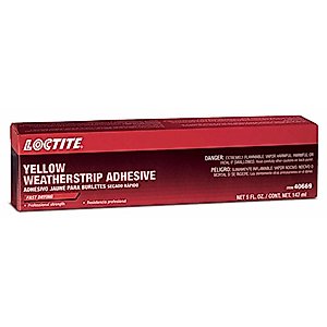 Loctite Yellow Weatherstrip Contact Adhesive: Heavy Duty, High Temp, Oil Resistant | Yellow, 5oz Tube (PN: 40669-782111)