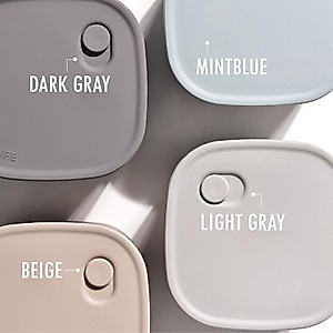 Invisioncorp 3 Set, Kitchen Microwave 27oz Food Storage Containers Set with Lid, Reusable Meal Prep Canister for Refrigerator, Freezer Oraganizer, Dishwasher Safe, Made in Korea (Light Gray)