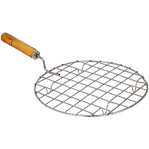 JAGMOR roasting-pans, Stainless Steel Multi-Functional Wire Steaming Cooling and Baking Barbecue Rack, Round Roti Grill, Papad Grill, Roti Jali, Chapati Grill Round (13 inch)