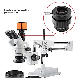 Stereo Microscope High Eyepiece 0.5X C-Mount Objective Lens 1/2 CTV Adapter for Video Digital Camera Trinocular Stereo MICR