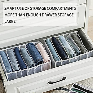 TCIOD 2PCS Wardrobe Clothes Organizer, Drawer Organizer Clothes Organizer Wardrobe Organizer Jeans Compartment Storage Box Foldable Closet Drawer Organizer, Mesh Clothes Organizer for Folded Clothes