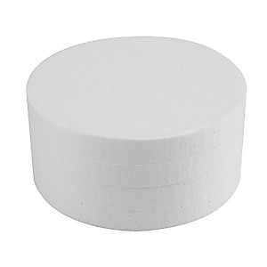 FFchuanhe 4 Pack Foam Circles for Crafts, Polystyrene Round Foam Discs (8×8×1 in) for DIY Projects, Decorations, Modeling, Christmas Decoration