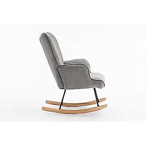 Devion Furniture Shaman Rocking Chair, Wood,Gray 26D x 31W x 37H in