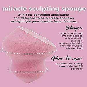 Real Techniques Miracle Complexion Assorted Beauty Sponges Makeup Blender, For Blending & Sculpting, Full Coverage, Professional Makeup Tool, Cruelty Free, Vegan, Latex Free, 6 Piece Sponge Set