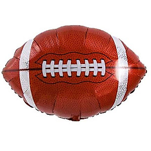 Hall & Perry Game Day Football Balloon Kit with Mylar Letters and Footballs and Latex White Green and Black Balloons