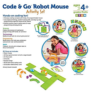 Learning Resources Code & Go Robot Mouse Activity Set, 83 Pieces, Ages 4+, Screen-Free Early Coding Toy for Kids, Interactive STEM Coding Pet