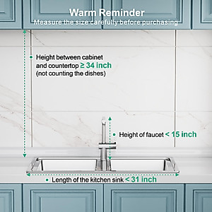 GSlife Over The Sink Dish Drying Rack Stable Stainless Steel Dish Drying Rack Kitchen Organizer Dish Drainer Shelf for Kitchen Counter, Silver