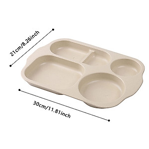 Cheeren 8 Pack Plastic Divided Plates Set for Kids Adults, Sectioned Meal Camping Dishes for BBQ, Microwave & Dishwasher Safe