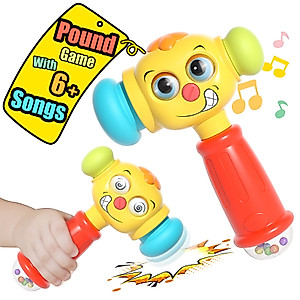 Baby Toys Lights Musical Baby Hammer Toy for 12 Months up Infant Toys Funny Changeable Eyes Hammer Toddler Toys for 1 2 3 Year Old Boys Girls