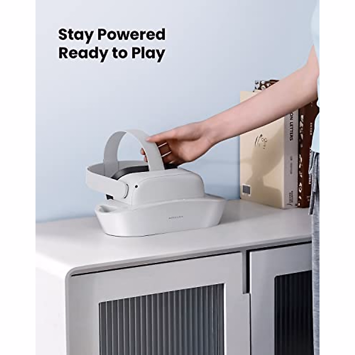 GEEKERA Charging Dock for Oculus Quest 2, Magnetic Charging Station for Meta Quest 2 VR Headset & Controllers, VR Accessories with 2 Rechargeable Batteries, USB C Charger, Fast Charging