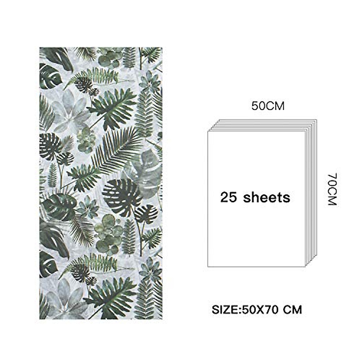 WRAPAHOLIC Gift Wrapping Tissue Paper - 24 Sheets 19.7x27.5 Inch Tropical Plam Leaf Print Gift Wrap Paper Bulk for Packing, DIY Crafts