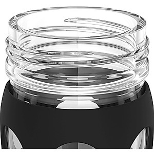 Lifefactory 16-Ounce BPA-Free Glass Water Bottle with Classic Cap and Protective Silicone Sleeve, Onyx