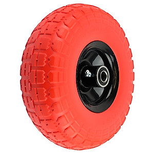 NK WFFOR10 Heavy Duty Solid Rubber Flat Free Tubeless Hand Truck/Utility Tire Wheel, 4.10/3.50-4" Tire