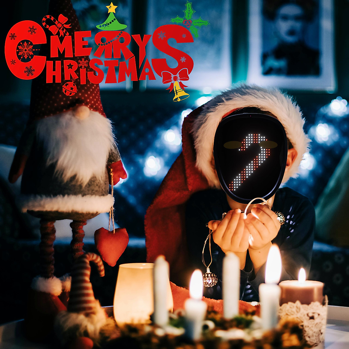 COKOTEE Kids Led Mask, Light up Mask with Gesture Sensing, Halloween Face Transforming Mask for Festival Cosplay, Parties, Gifts for Boys for Girls(Ages 5+)