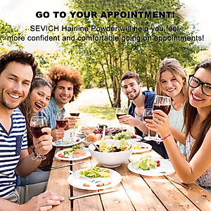 Instantly Hairline Shadow - SEVICH Hairline Powder, Quick Grey Root Concealer for Thinning Hair, Eyebrows & Beard, Windproof & Sweatproof, Light Brown