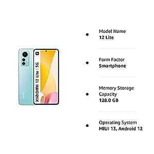 Xiaomi 12 Lite 5G + 4G LTE (128GB + 6GB) Global Version Unlocked 6.55" 108MP Triple Camera (Not for Verizon Boost At&T Cricket Straight) + (w/Fast Car Charger Bundle) (Lite Green)
