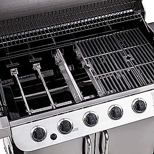 Hisencn Grill Replacement Parts for Charbroil Advantage Series 4 Burner 463344116, 466344116 Gas Grill, Grill Burners Tube, Heat Plate Tent Shield, Adjustable Carryover Tube, G361-0003-W1