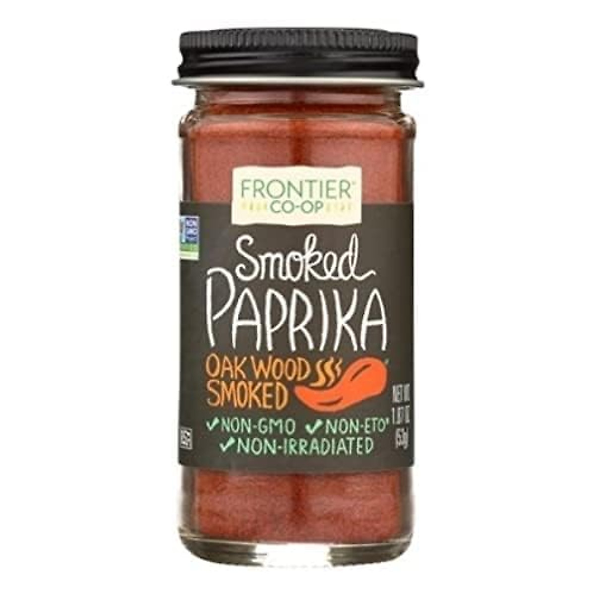 Frontier Co-op Smoked Paprika, 1.87 Ounce, Oak Wood Smoked & Ground Spanish Paprika, Deep Smokey Flavor, Kosher