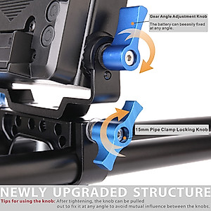 KOERTACOO V-Mount Lock Battery Plate Power Supply Splitter Adapter with V Mount Battery Charging Function + BMPCC 4K/6K USB-C PD Coiled Power Cable for Black Magic Pocket Cinema Camera.