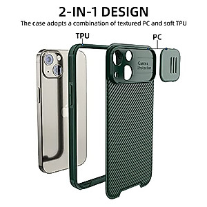 Hitaoyou iPhone 13 Mini Case Magsafe, iPhone 13 Mini Camera Protection Case [Support Magsafe Charger] with Slide Lens Cover,Slim Magnetic Case for iPhone 13 Mini 5.4" Green