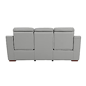 Blackjack Furniture Walker Leather Match Upholstered Reclining Living Room Sofa, Gray