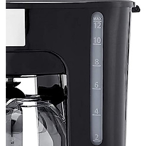 Nozaya 12-Cup Countertop Coffee Maker - for 8-10 People, Easy to Clean, Black