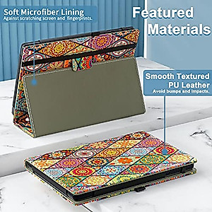 Retear Case for Amazon Kindle Fire HD 10 (ONLY fit 11th Generation 2021 Release) & Fire HD 10 Plus Tablet 10.1", Slim Folding Stand Cover with Auto Wake/Sleep & Hand Strap, Mandala Flower