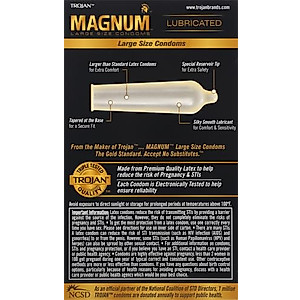 Trojan Magnum Large Size Lubricated Condoms - 12 count