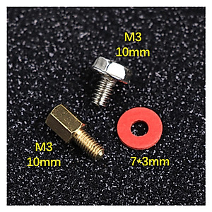 TYFZ Screw kit 30Pcs M3 Computer Golden Motherboard Riser+Silver Screws + Red Washers Strong and Sturdy (Color : White)