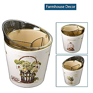 TEANXU Plastic Silverware Holder for Countertop Cutlery Holder Flatware Caddy, Kitchen Utensil Holder, Round