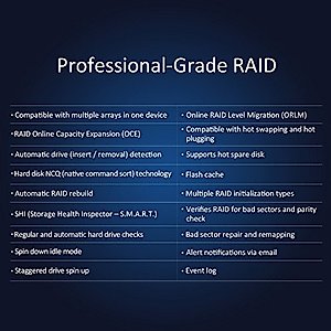 TERRAMASTER D5 Thunderbolt 3 Professional-Grade 5-Bay External Hard Drive Enclosure RAID 0/RAID1/RAID5/RAID10/JBOD Hard Disk RAID Storage (Diskless)