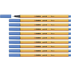 STABILO Point 88 Fineliner Pen,Ultramarine,Pack of 10