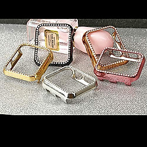 Secbolt 40mm Case Compatible with Apple Watch Band, Bling Full Cover Bumper Protective Frame Screen Protector for iWatch SE Series 6/5/4, Silver(40mm)