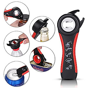 5 in 1 Multi Function Bottle Jar Opener Kit,Non Slip Safe Cut Can Lid Grip Opener,Suitable Manual Can and Jar Opener handheld for Children,Arthritis,Women,Elderly,Kitchen & Restaurant