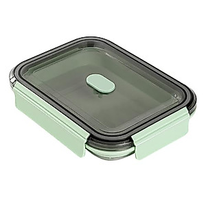Restaurantware-Fresh Hero 40 Ounce Storage Containers, 1 Durable Airtight Food Containers - Microwavable, Freezable, Green Plastic Collapsible Containers, Dishwashable, With Vented Lids
