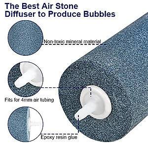 Simple Deluxe 4 x 2 Inch Large Air Stone for Aquarium, Fish Tank and Hydroponics Air Pump, 10 Pack,Blue