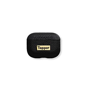 Tapper Black Leather / 18K Gold Plated Case for AirPods Pro