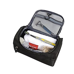 Men and women's Toiletry Bag Canvas Shaving Dopp Kit Leather Travel Bags Organizer Toiletry Kit Black