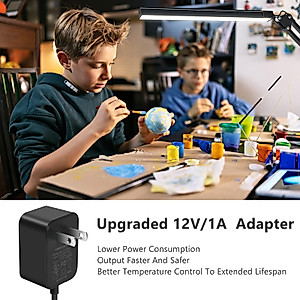 ODOM Desk Lamp, Swing Arm Desk Lamps with Clamp, 10 Brightness for Desk Light, Eye-Caring Desk Lamps for Home Office, Upgraded 12V Adapter with Memory Function